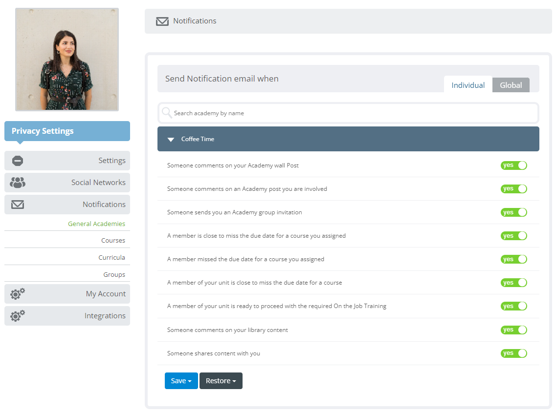 Managing Academy Notifications I Receive – Schoox Sigma