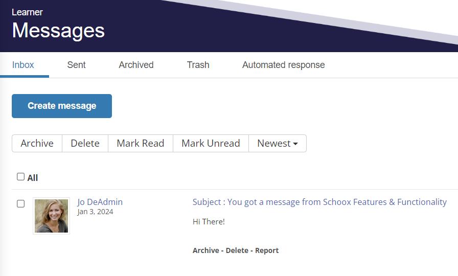 Viewing My Personal Messages – Schoox